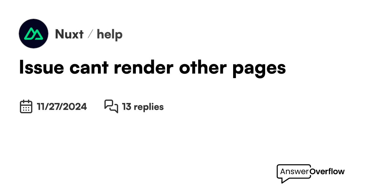 Issue can't render other pages - Nuxt
