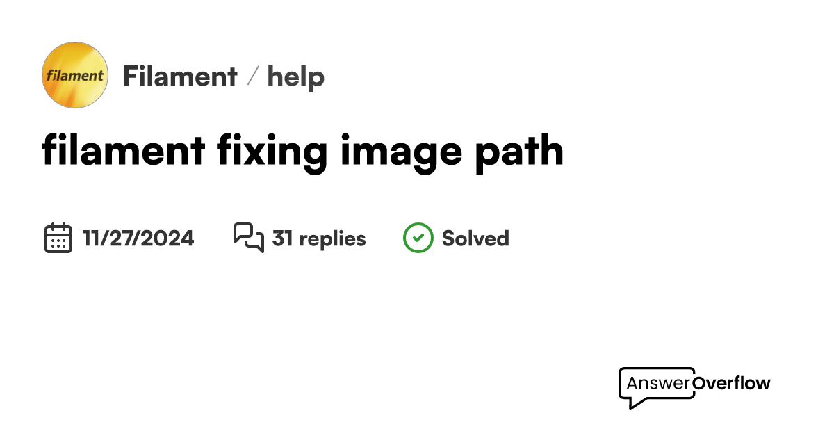 filament fixing image path - Filament