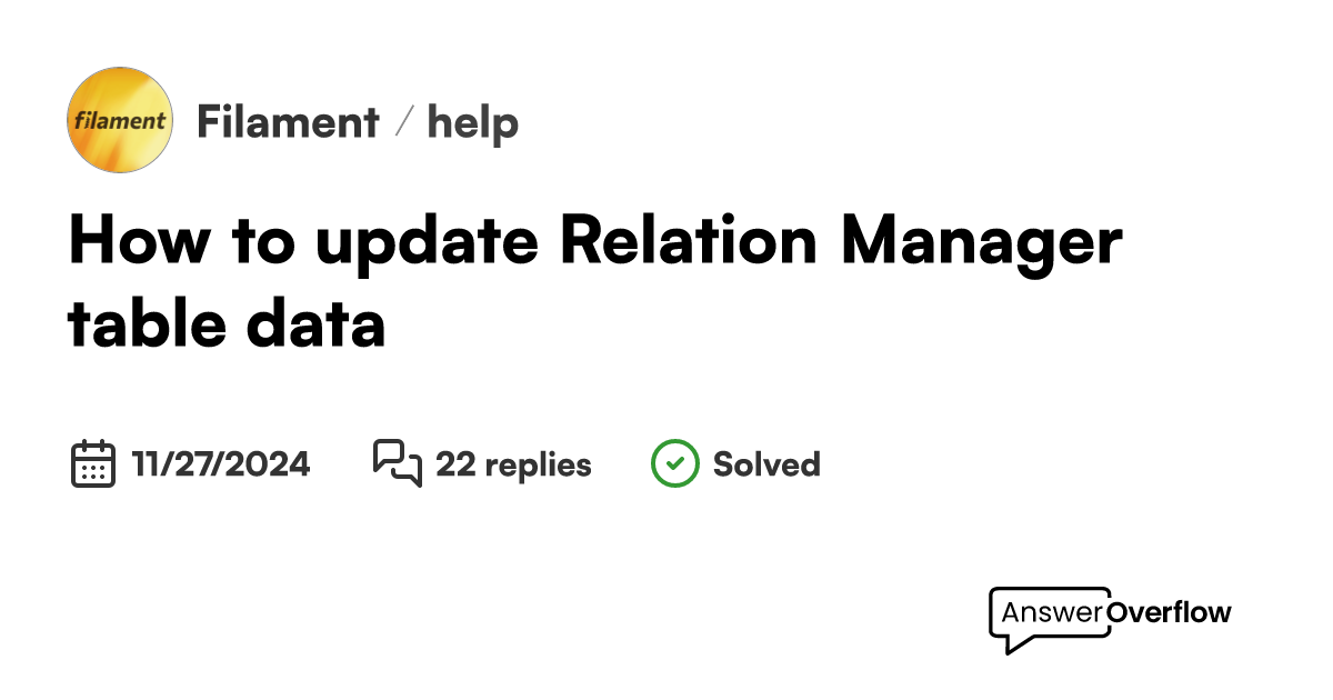 How to update Relation Manager table data - Filament
