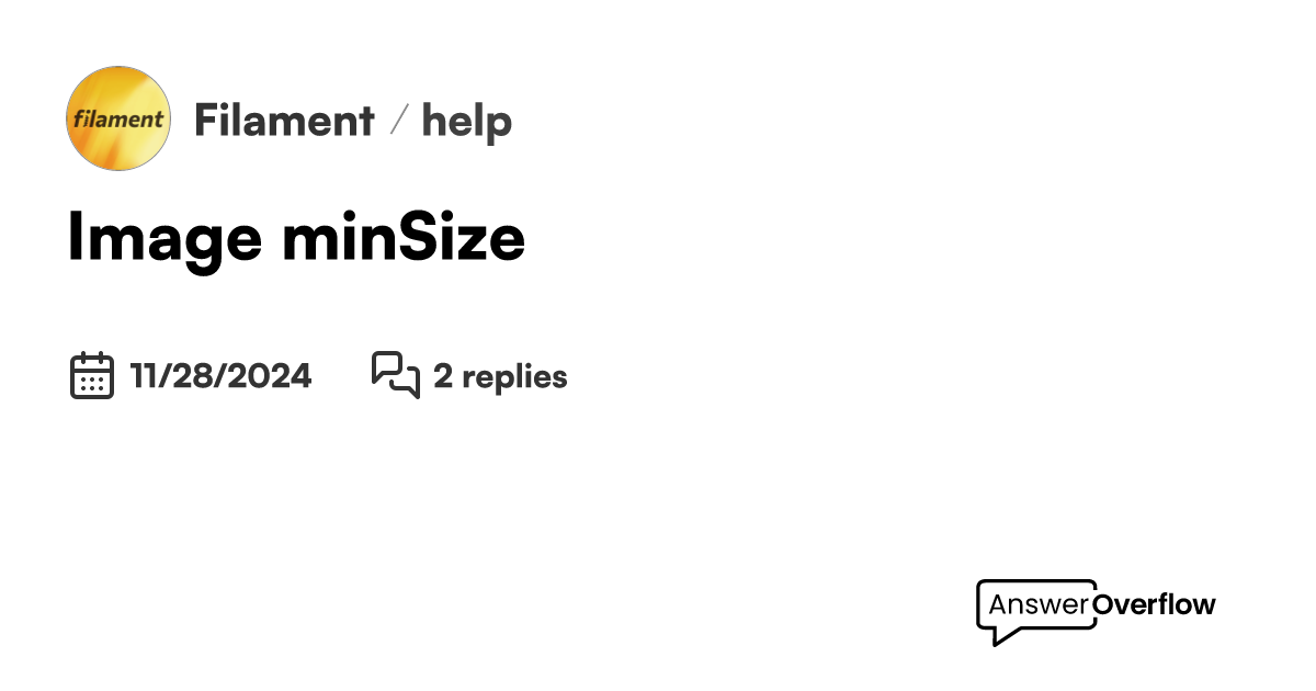 Image minSize - Filament