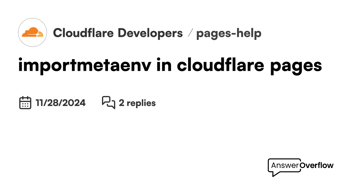 import.meta.env in cloudflare pages - Cloudflare Developers