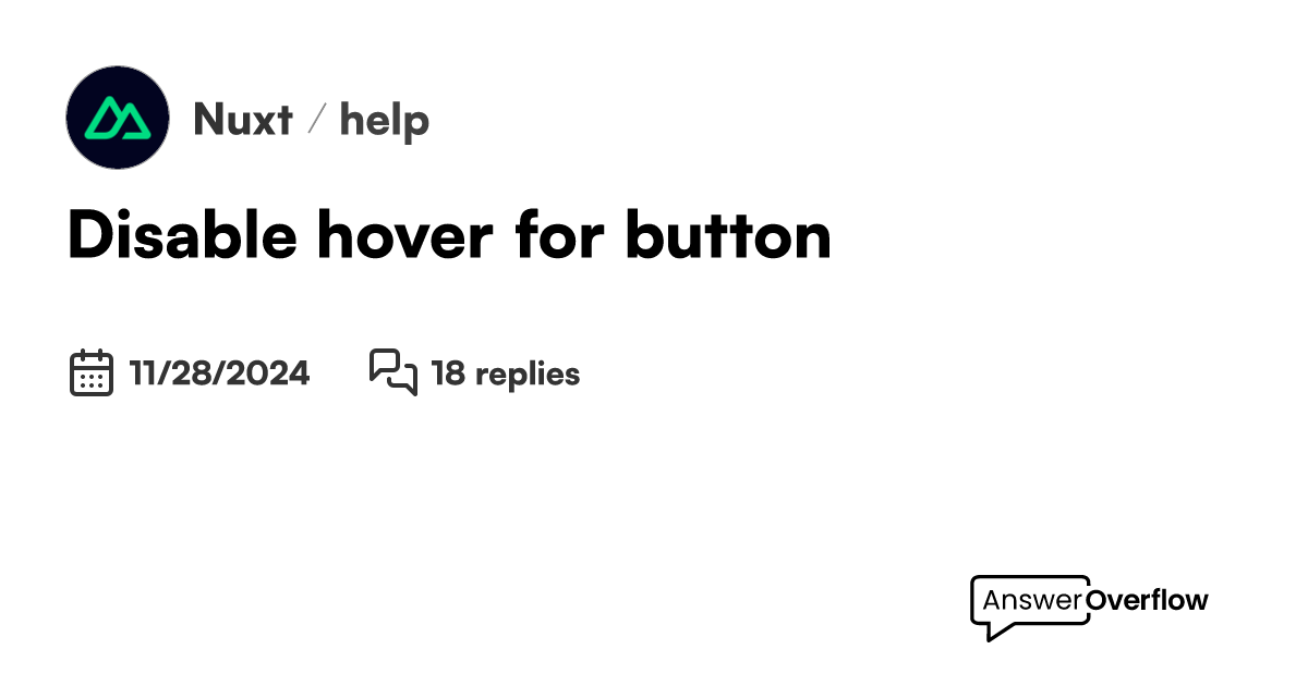 Disable hover for button - Nuxt