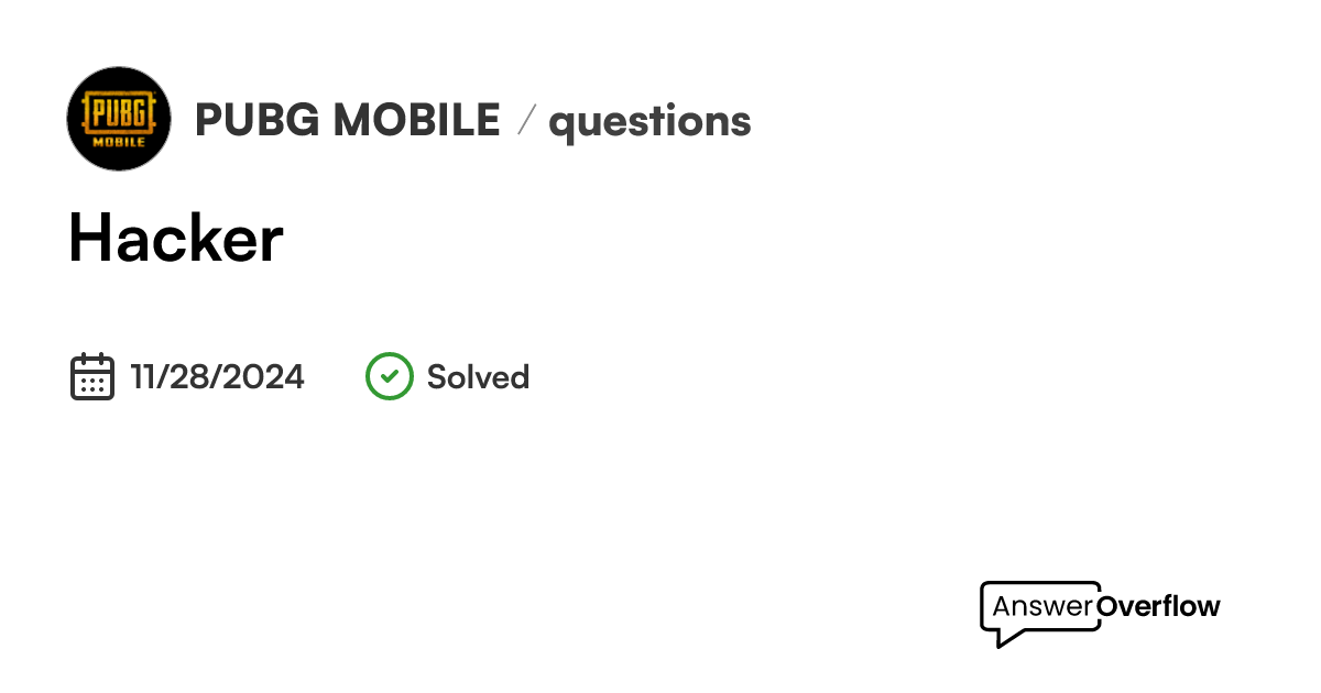 Hacker - PUBG MOBILE