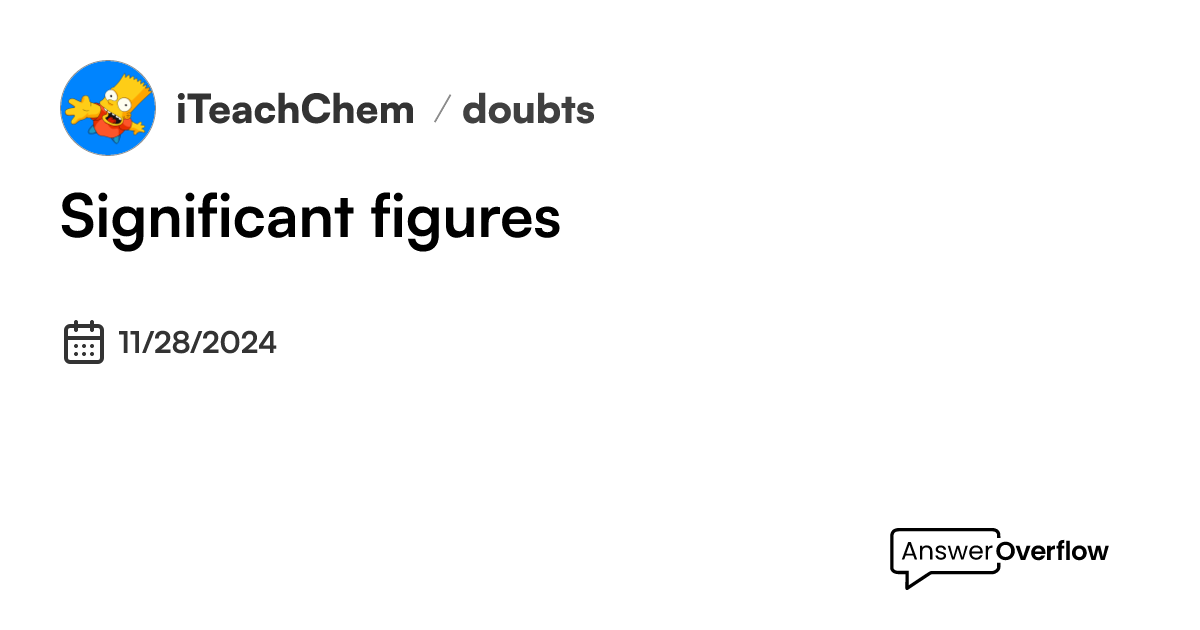 Significant figures - iTeachChem