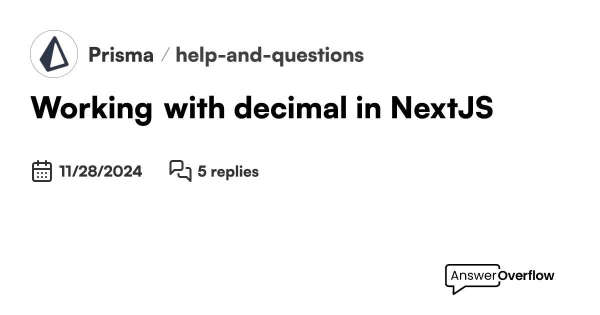 Working with decimal in NextJS - Prisma