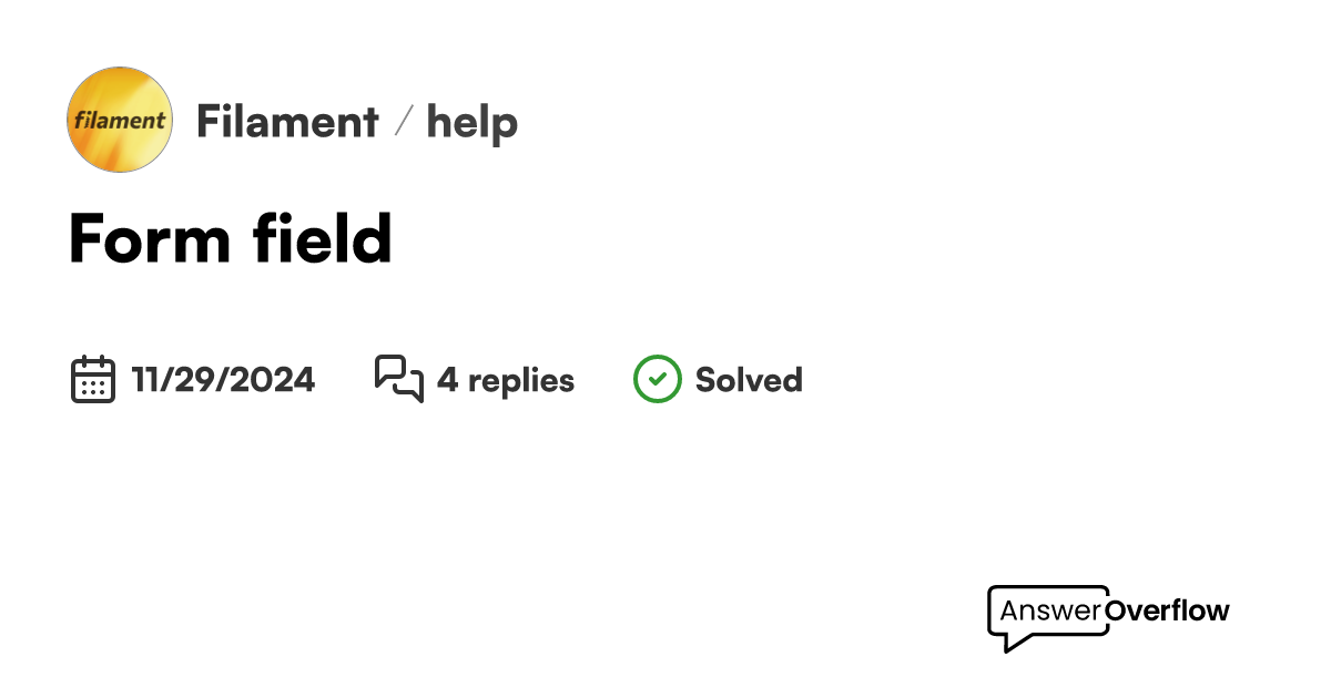 Form field - Filament