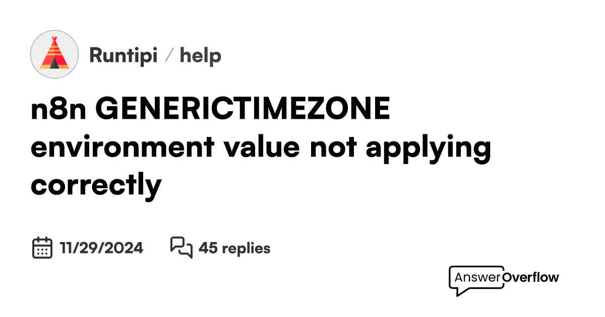 N8n Generictimezone Environment Value Not Applying Correctly Runtipi 