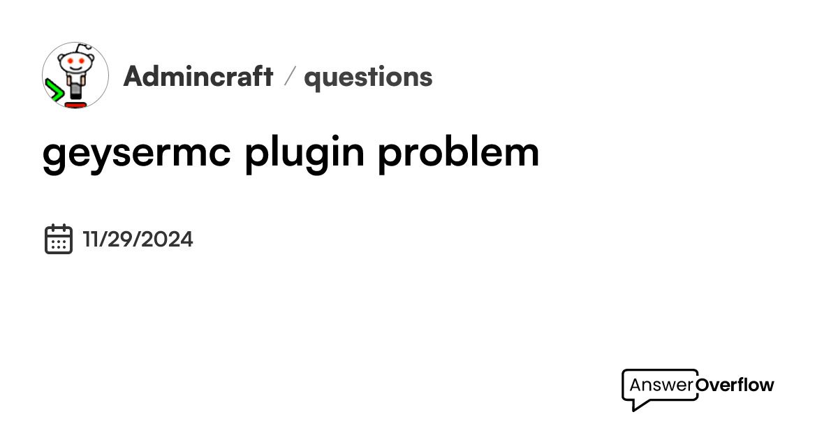 geysermc plugin problem - Admincraft