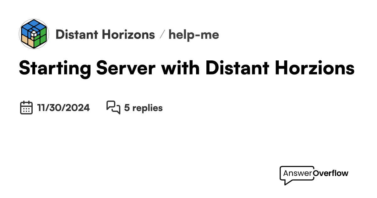 Starting Server with Distant Horzions - Distant Horizons