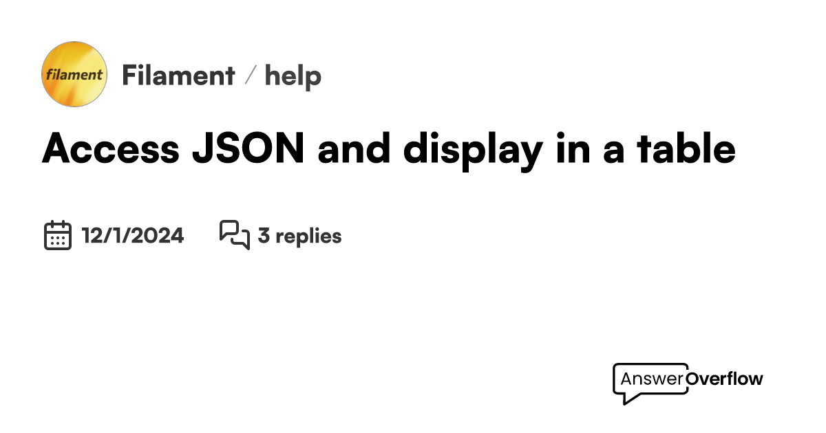 Access JSON and display in a table - Filament