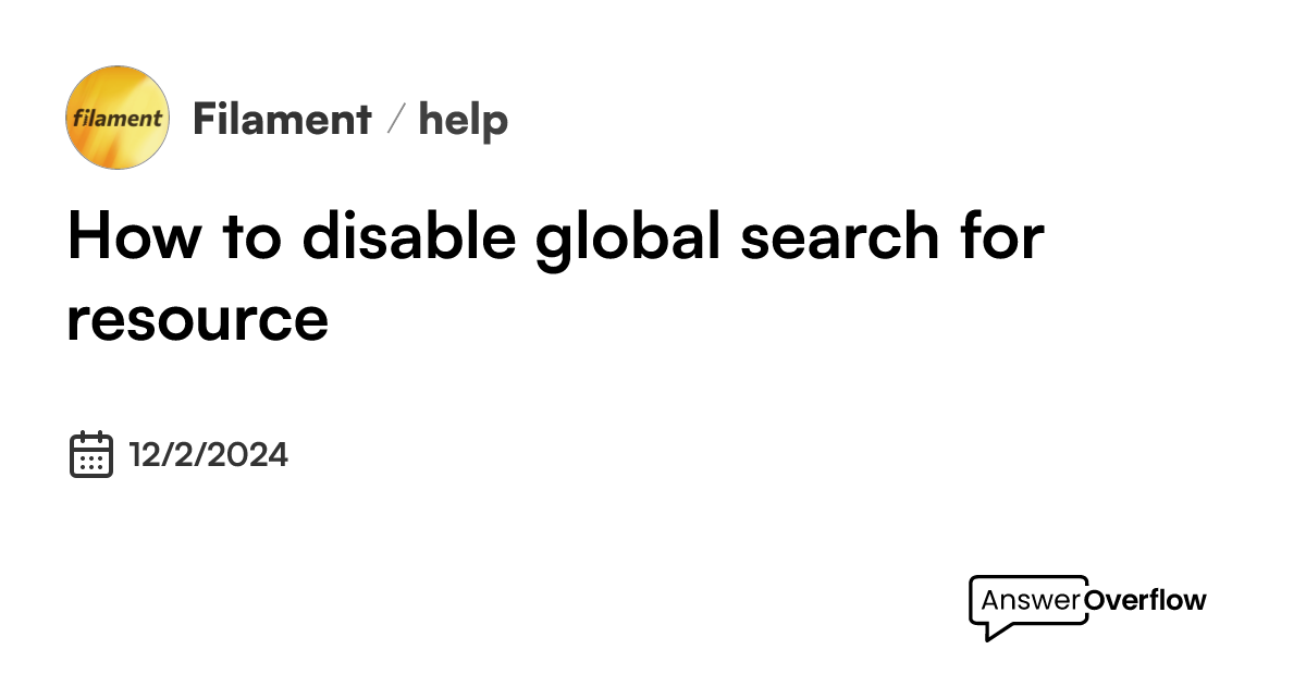 How to disable global search for resource? - Filament