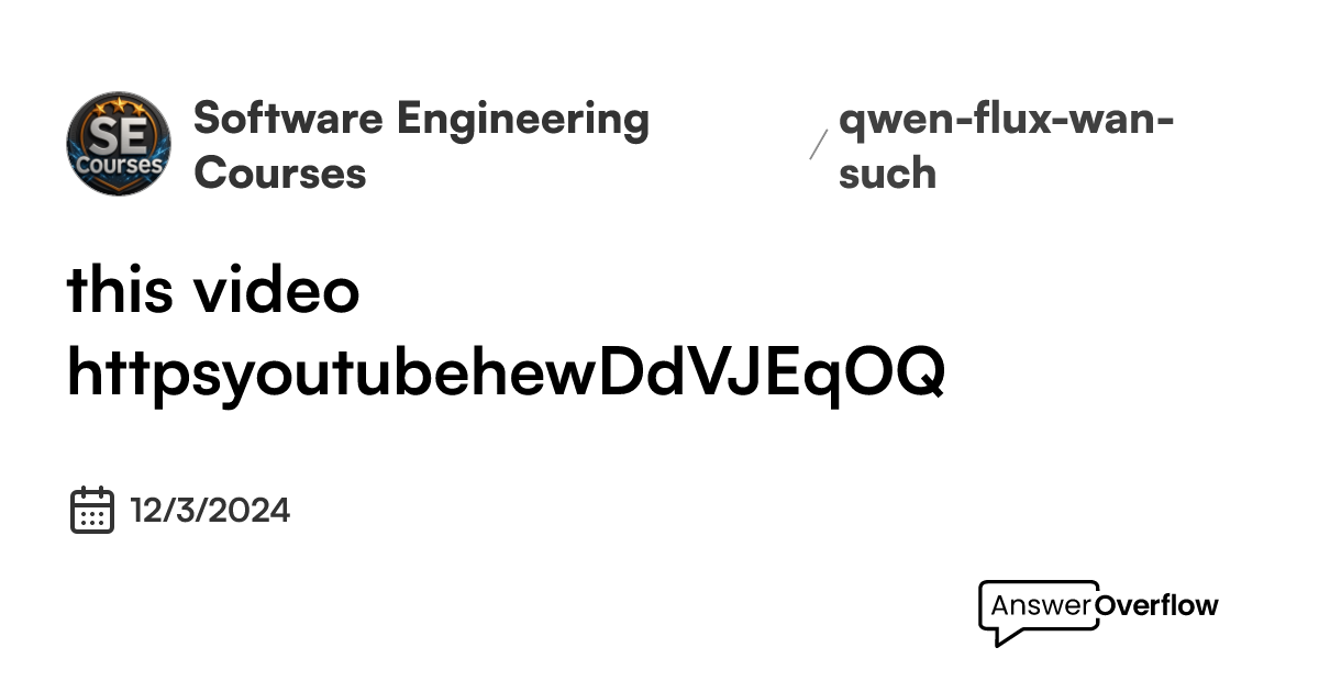 this video : https://youtu.be/hewDdVJEqOQ - Software Engineering Courses (SECourses)