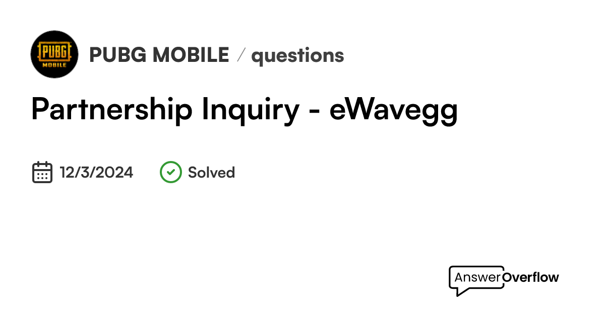 Partnership Inquiry - eWave.gg - PUBG MOBILE