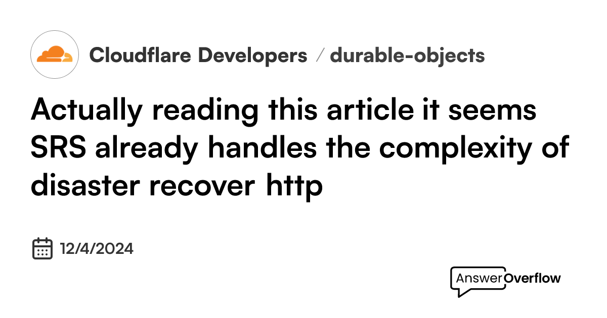 Actually reading this article, it seems SRS already handles the ...