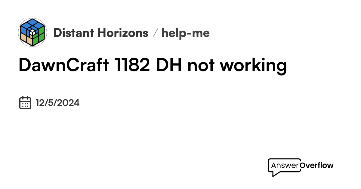 DawnCraft 1.18.2 DH not working - Distant Horizons