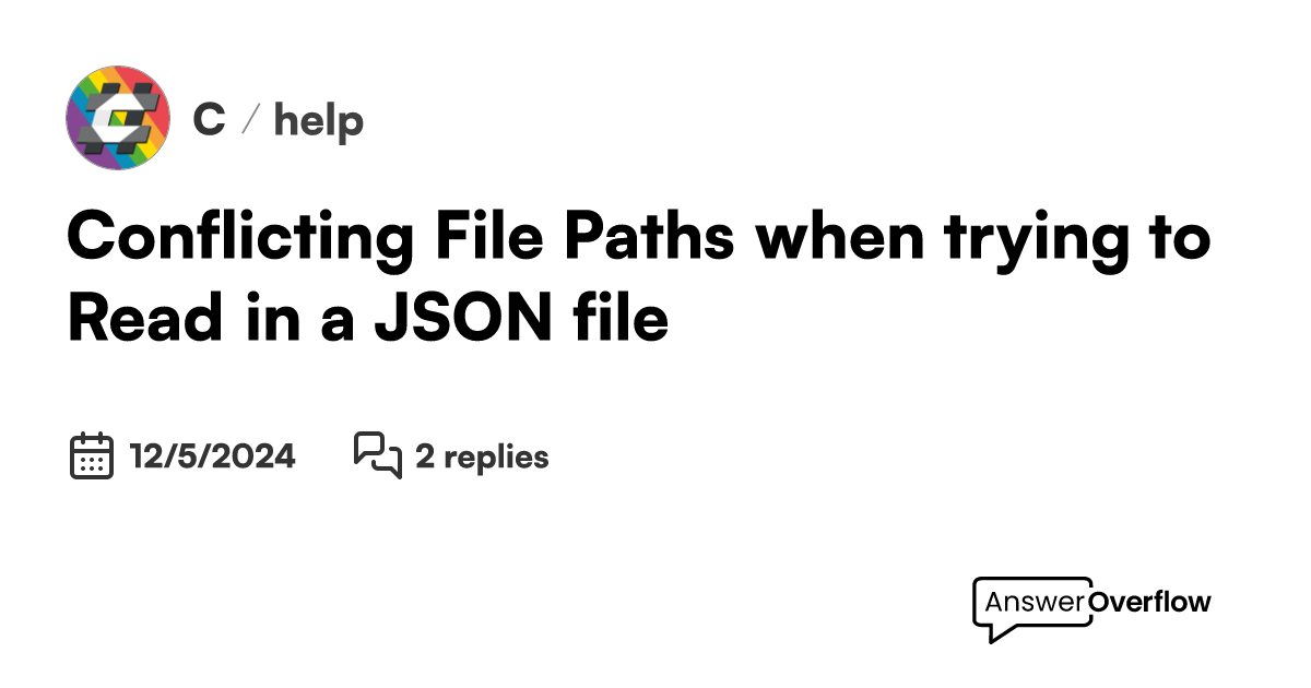 Conflicting File Paths when trying to Read in a JSON file - C#