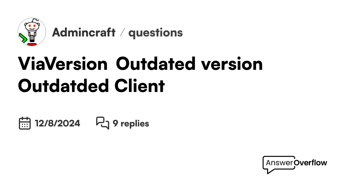 ViaVersion | Outdated version / Outdatded Client - Admincraft