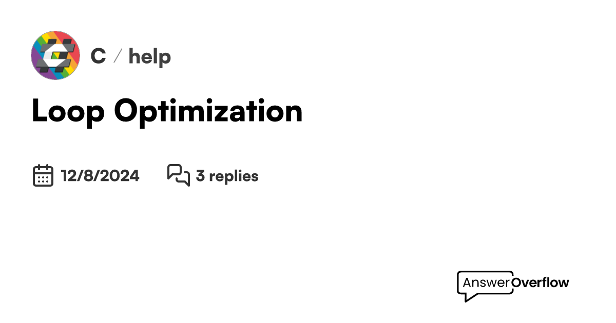 Loop Optimization - C#