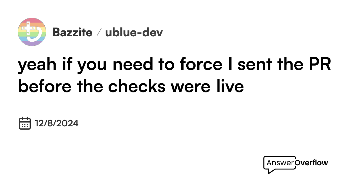 yeah if you need to force, I sent the PR before the checks were live ...