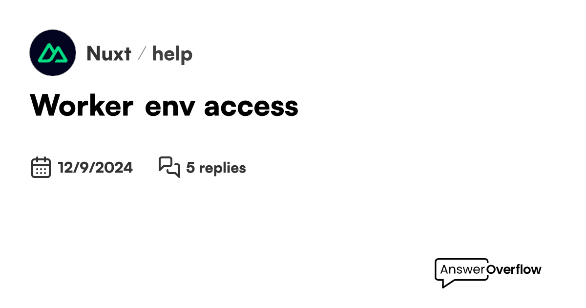 Worker env access - Nuxt