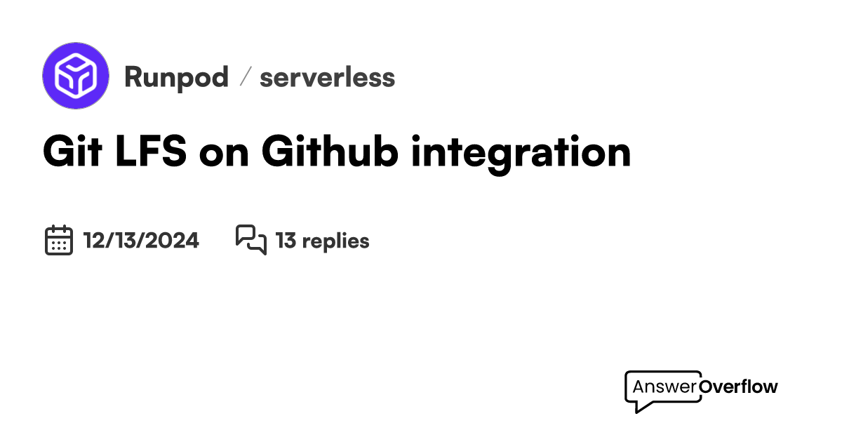 Git LFS on Github integration - Runpod