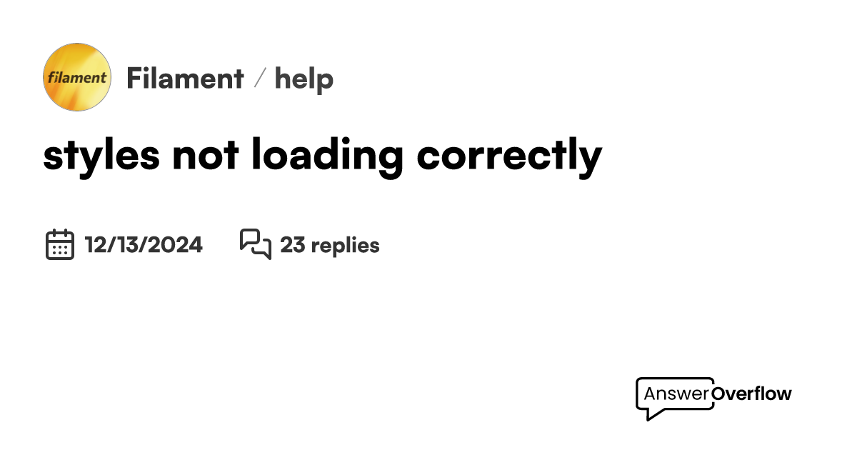 styles not loading correctly - Filament
