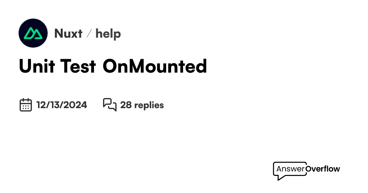 Unit Test OnMounted - Nuxt