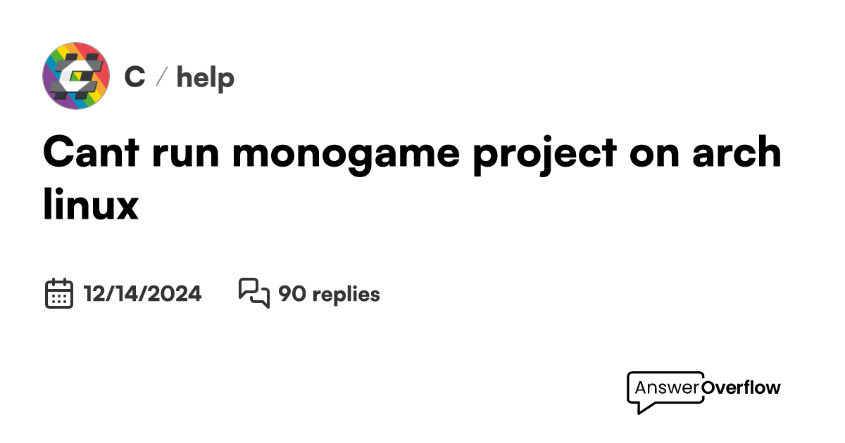 Can't run monogame project on arch linux - C#