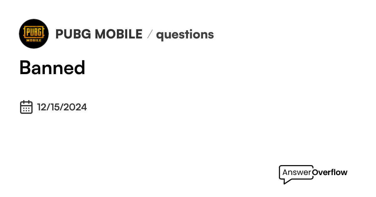 Banned - PUBG MOBILE