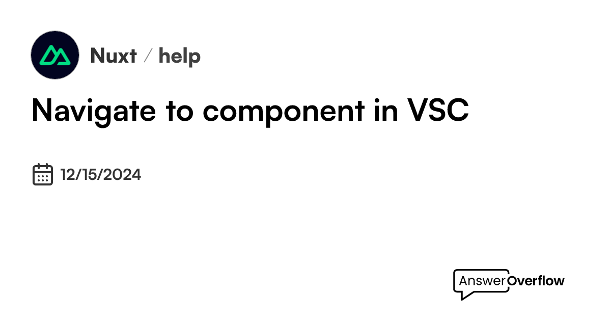 Navigate to component in VSC - Nuxt