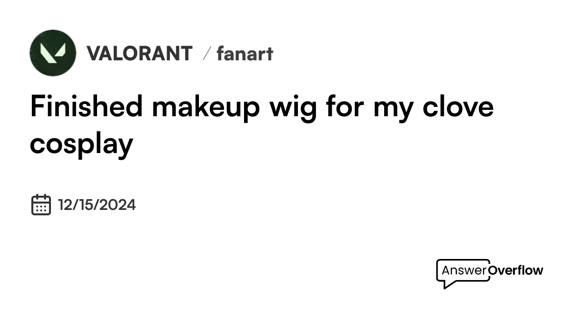 Finished makeup + wig for my clove cosplay! - VALORANT