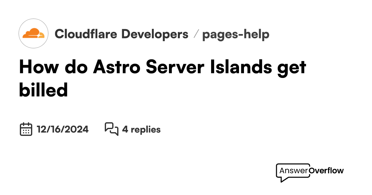 How do Astro Server Islands get billed? - Cloudflare Developers