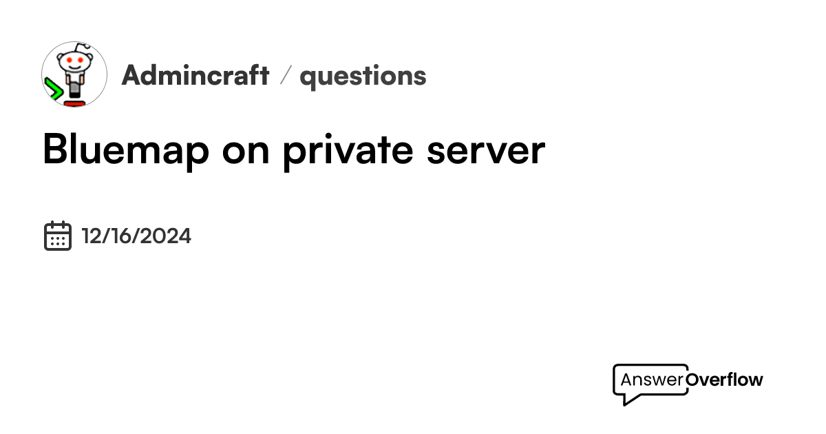 Bluemap on private server - Admincraft