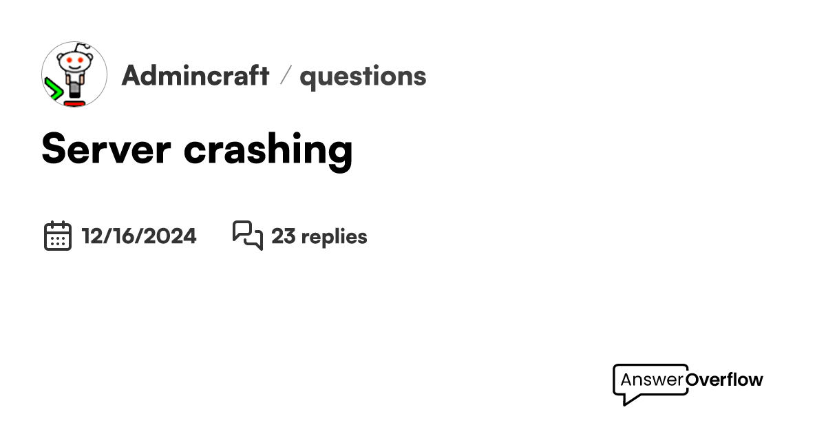 Server crashing - Admincraft
