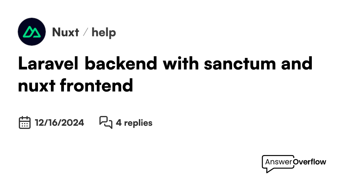 Laravel backend with sanctum and nuxt frontend - Nuxt