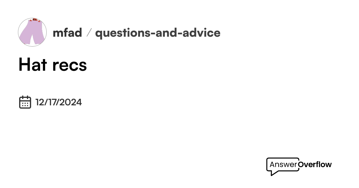 Hat recs - mfad