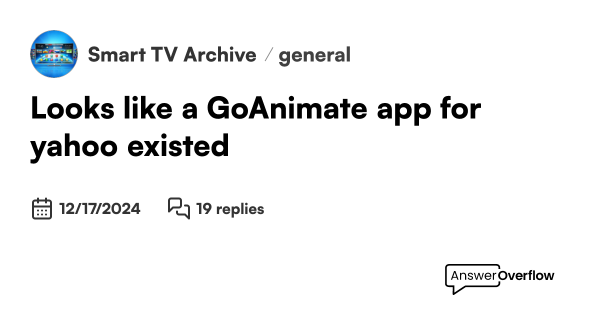Looks like a GoAnimate app for yahoo existed - Smart TV Archive