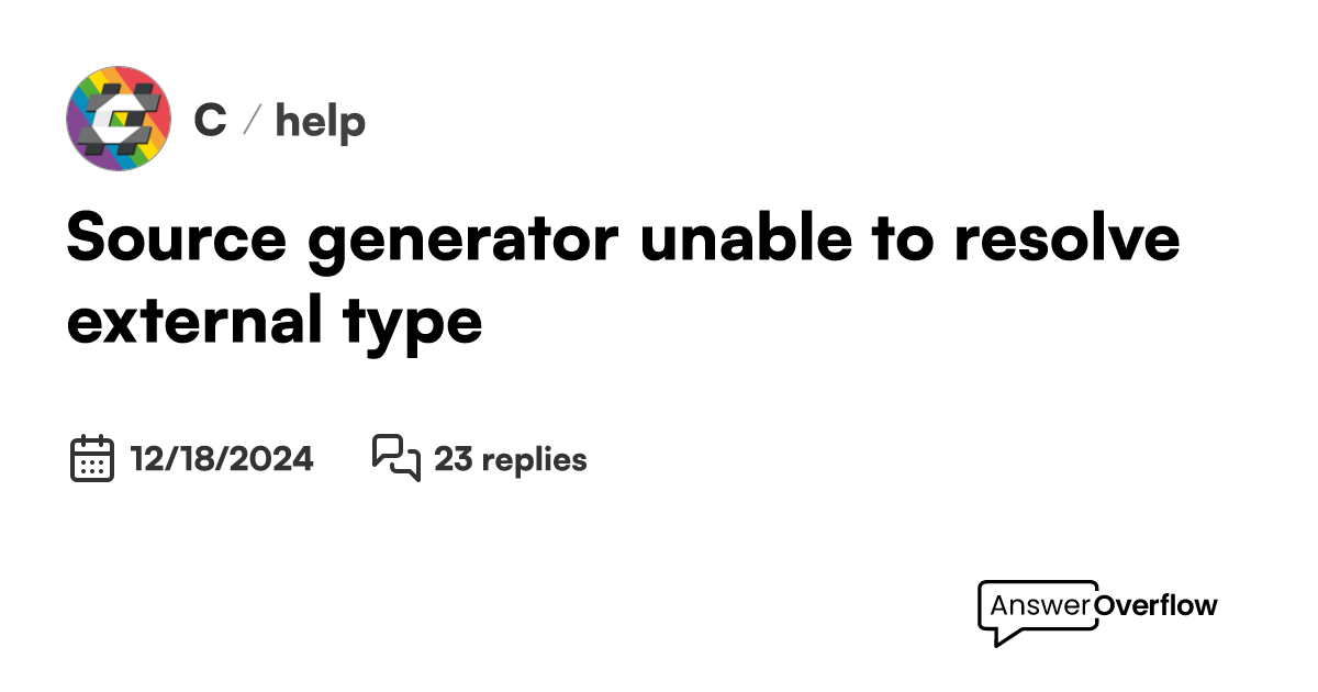Source generator unable to resolve external type - C#