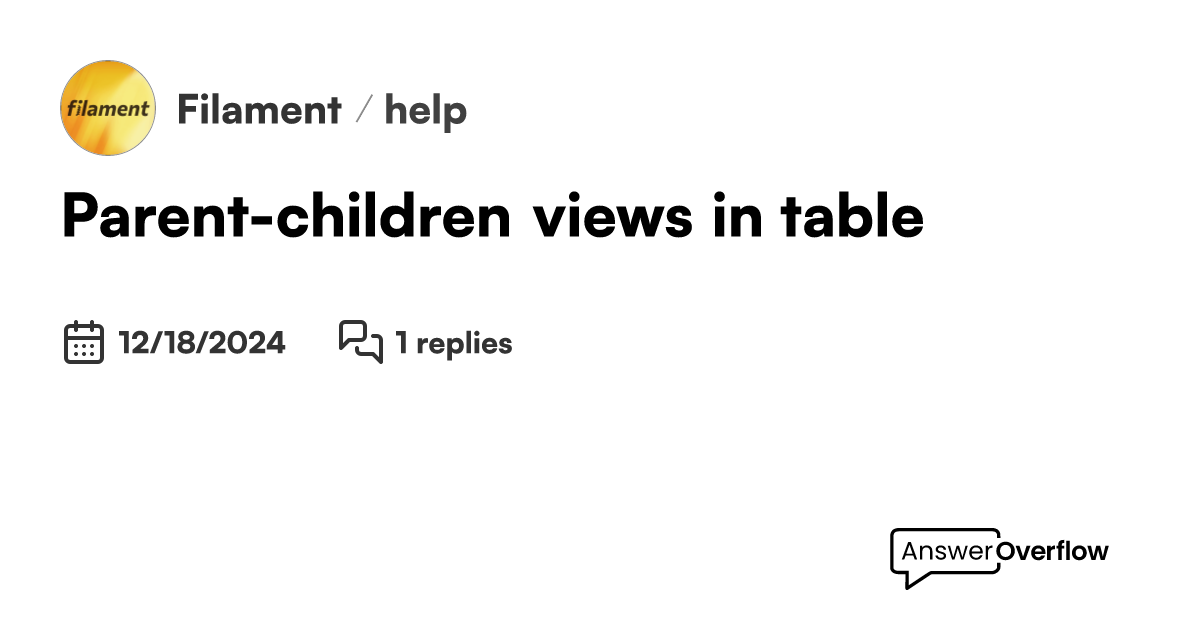 Parent->children views in table - Filament
