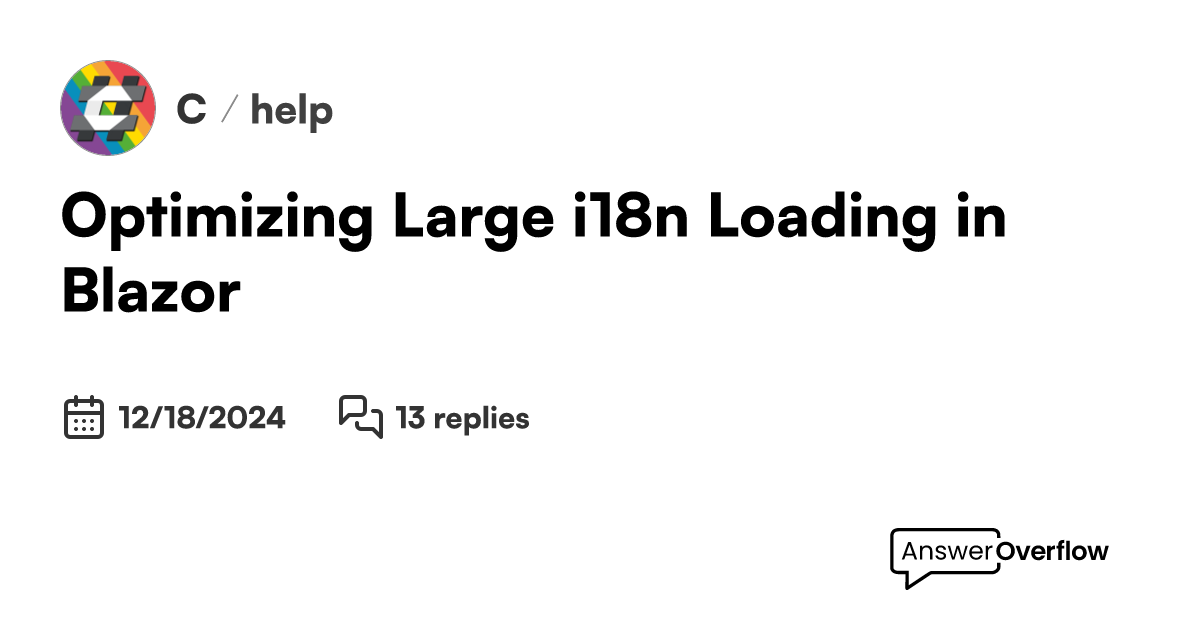 Optimizing Large i18n Loading in Blazor - C#
