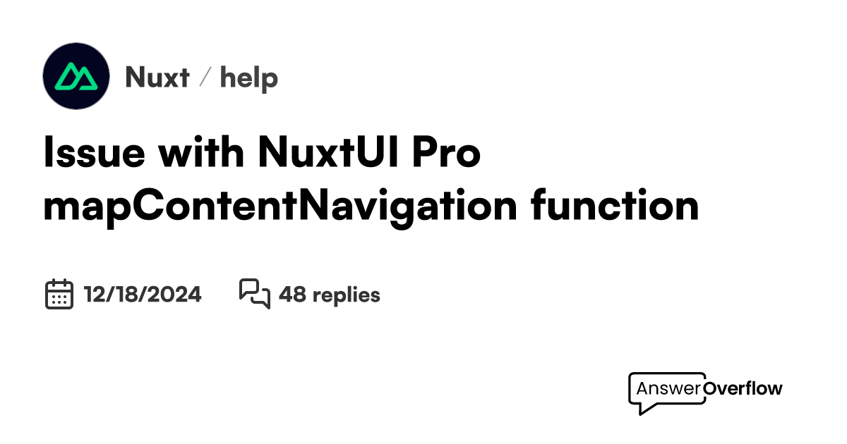 Issue with NuxtUI Pro (mapContentNavigation function) - Nuxt