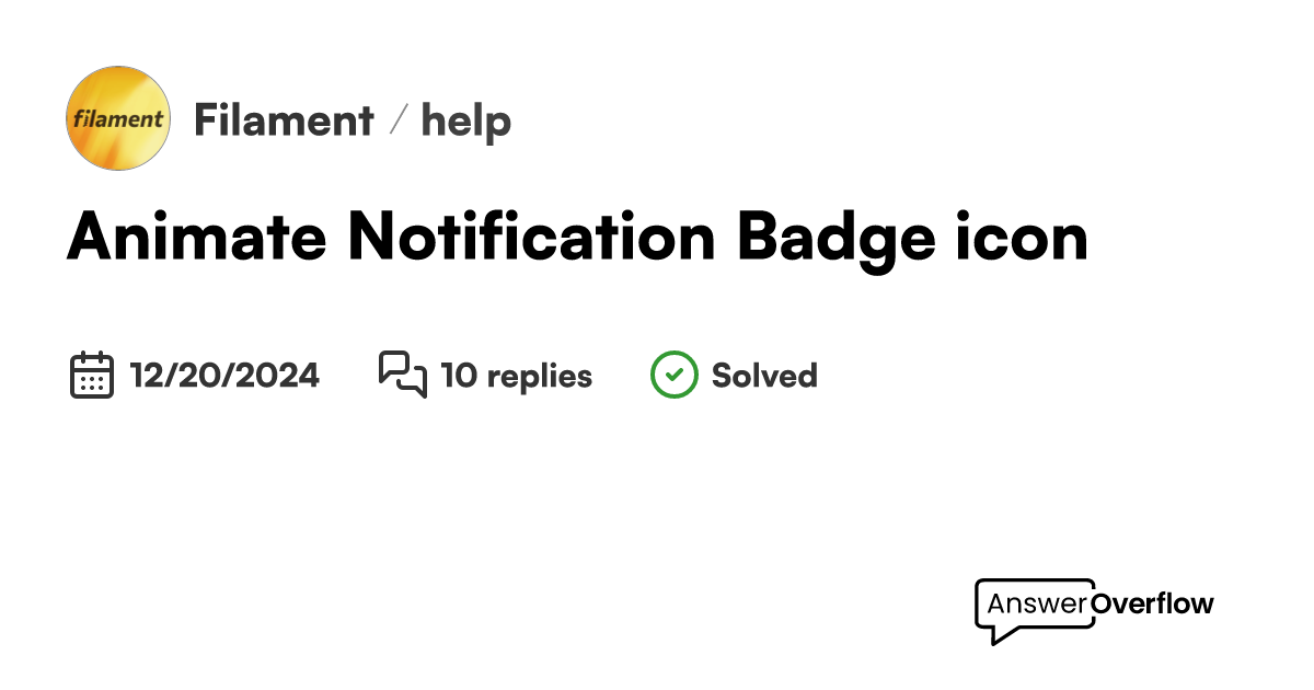 Animate Notification Badge \ icon - Filament