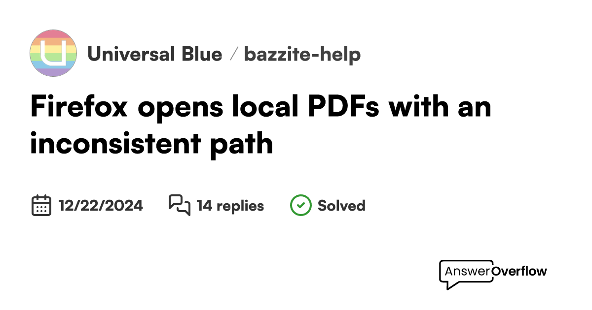 Firefox opens local PDFs with an inconsistent path - Universal Blue