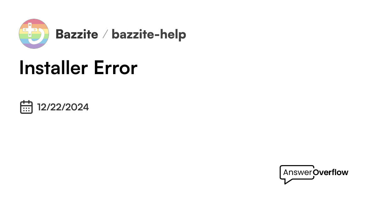 Installer Error - Universal Blue