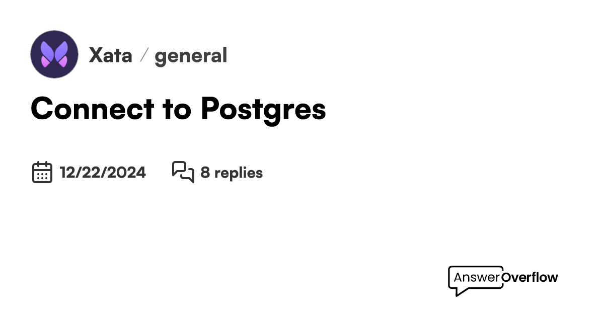 Connect to Postgres - Xata