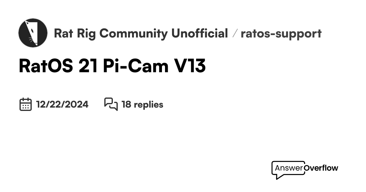 RatOS 2.1 Pi-Cam V1.3 - Rat Rig Community [Unofficial]