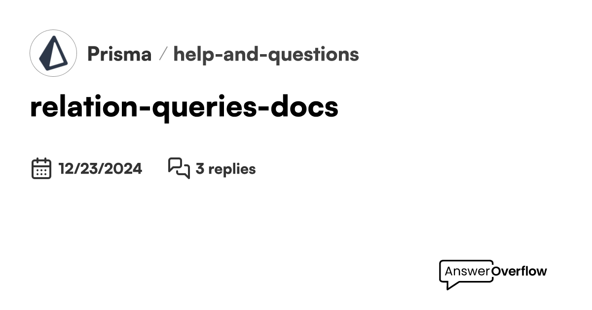 relation-queries-docs - Prisma