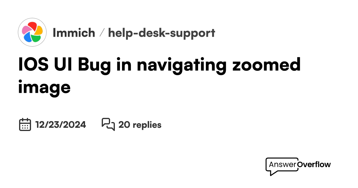 [IOS UI] Bug in navigating zoomed image - Immich