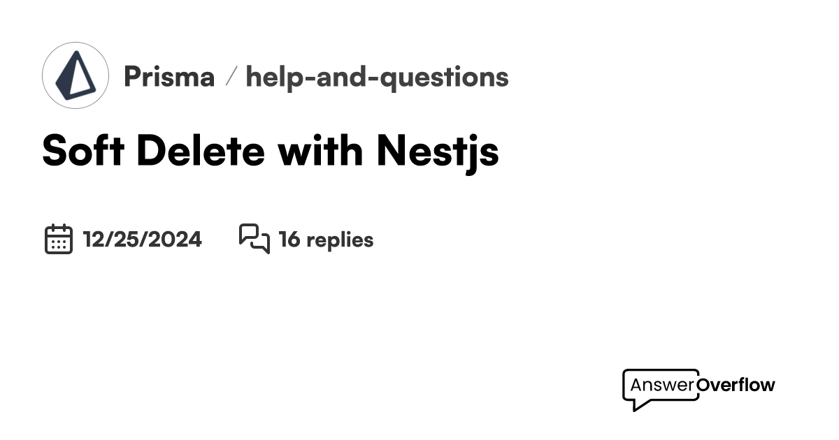 Soft Delete with Nestjs - Prisma