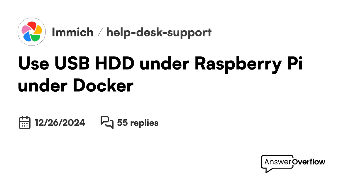 Use USB HDD under Raspberry Pi under Docker - Immich